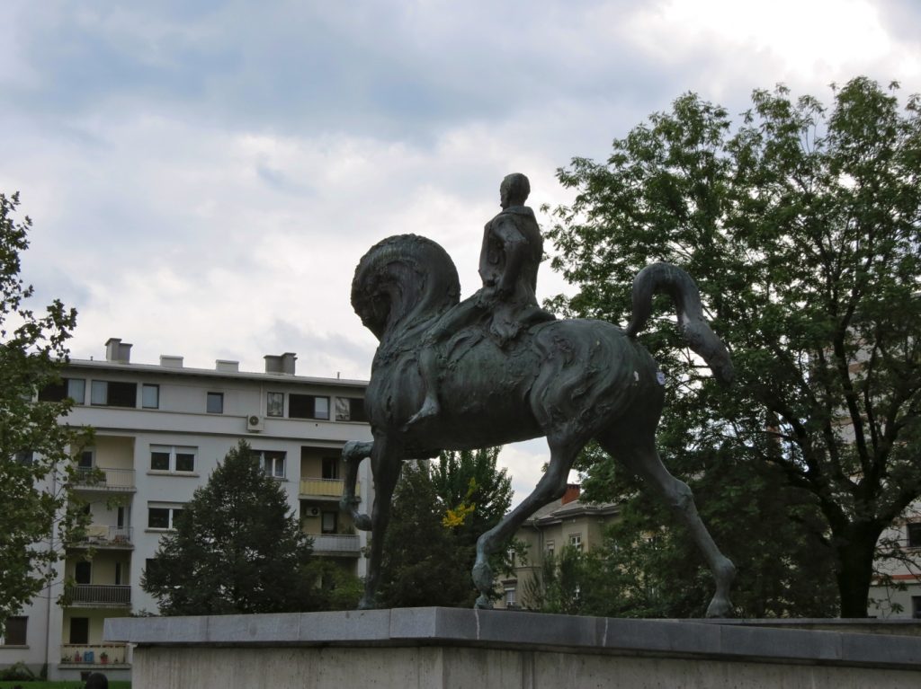 Equestrian statue of Rudolf Maister in Ljubljana Slovenia