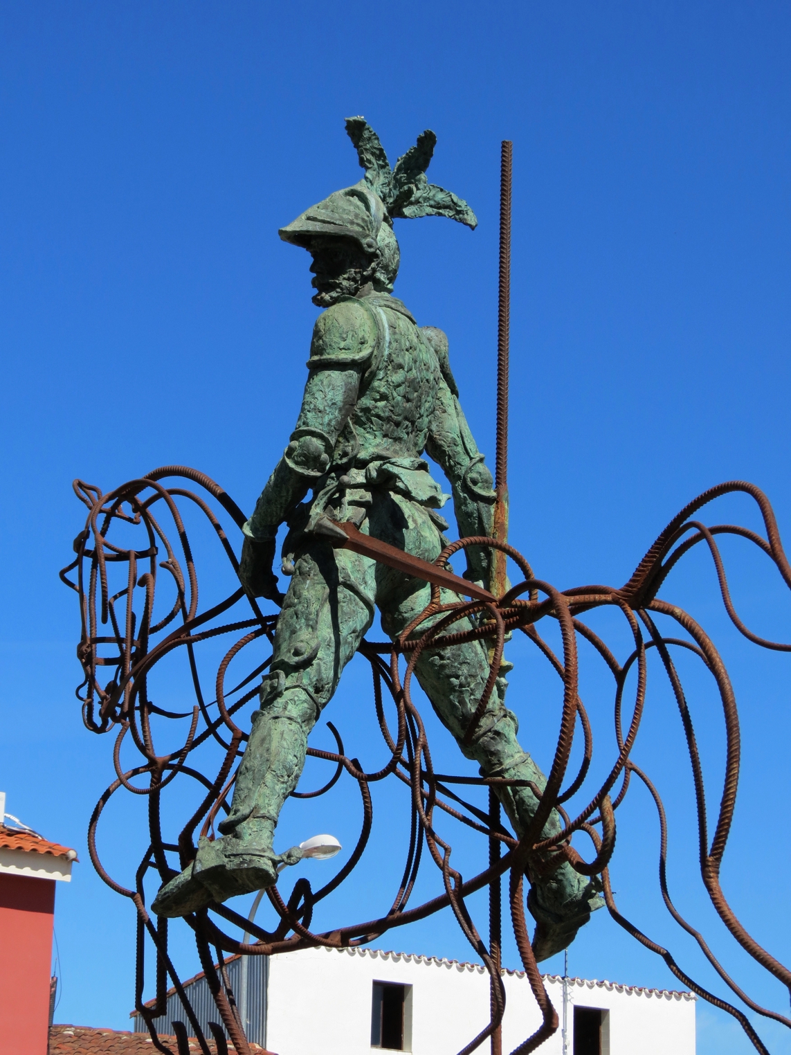 Equestrian statue of Hernando de Soto in Barcarrota Spain