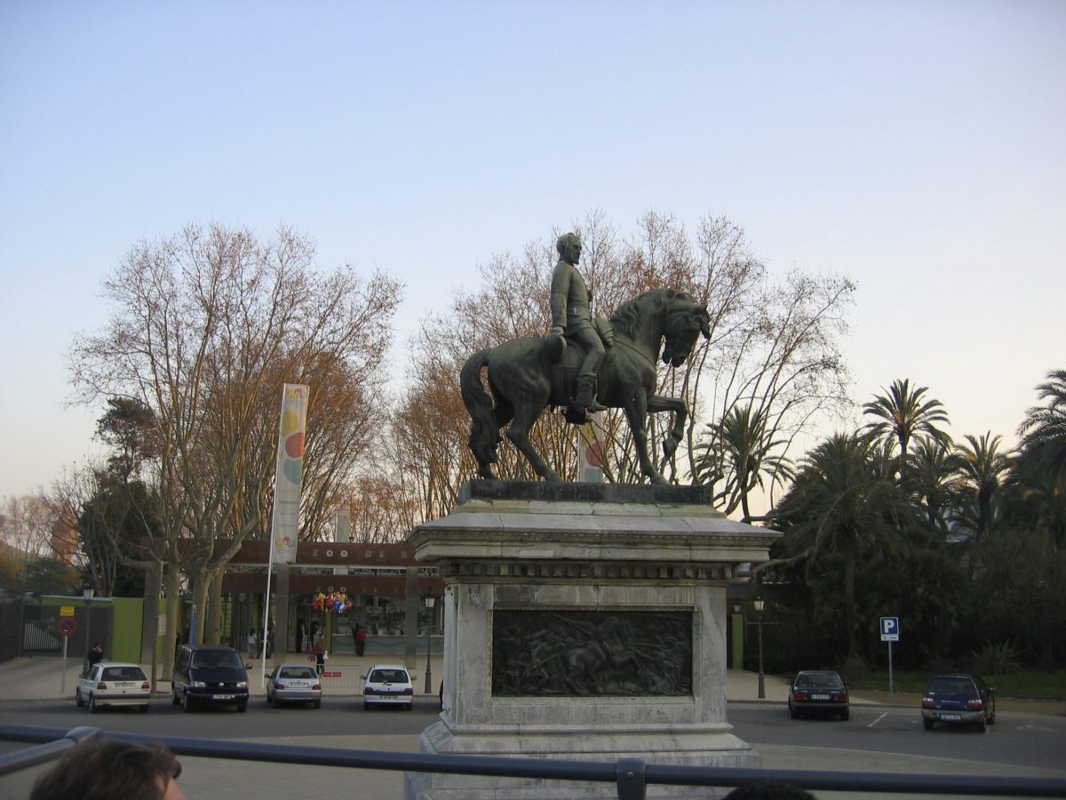 Equestrian statue of Juan Prim y Prats in Barcelona Spain