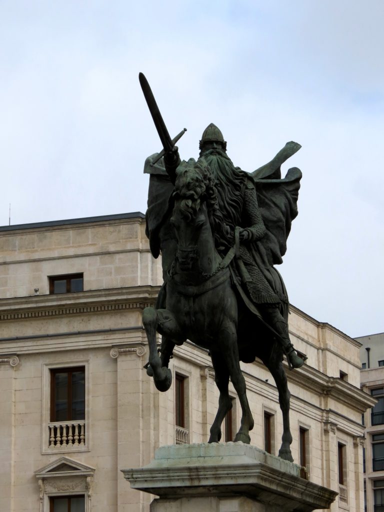 Equestrian statue of El Cid in Burgos Spain