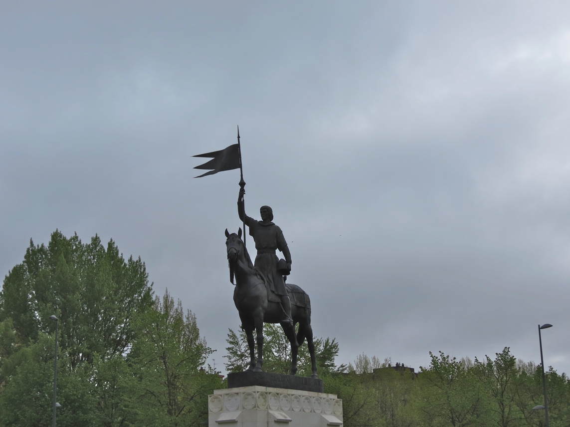Equestrian statue of Diego Rodriguez Porcelos in Burgos Spain