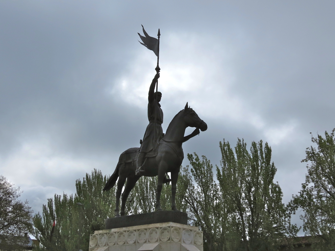 Equestrian statue of Diego Rodriguez Porcelos in Burgos Spain