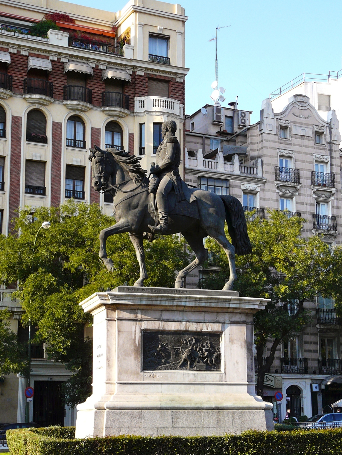 Equestrian statue of Baldomero Espartero in Madrid Spain