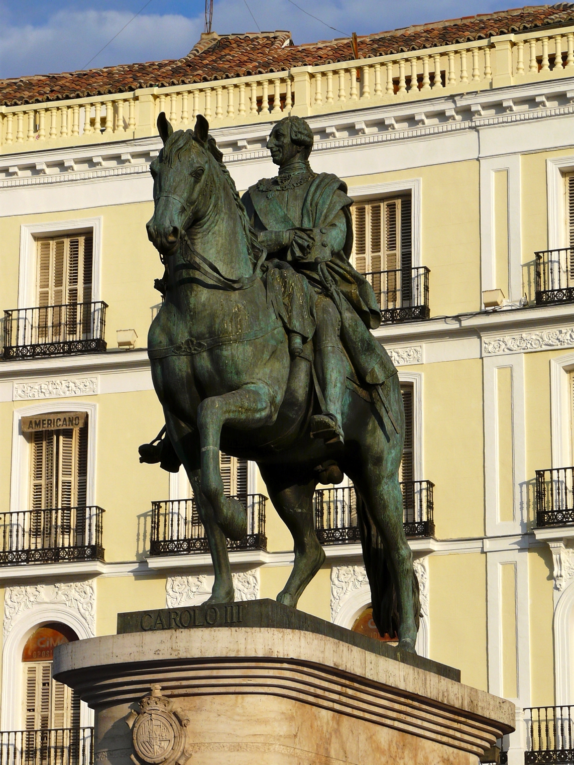 Equestrian statue of Charles lll in Madrid Spain