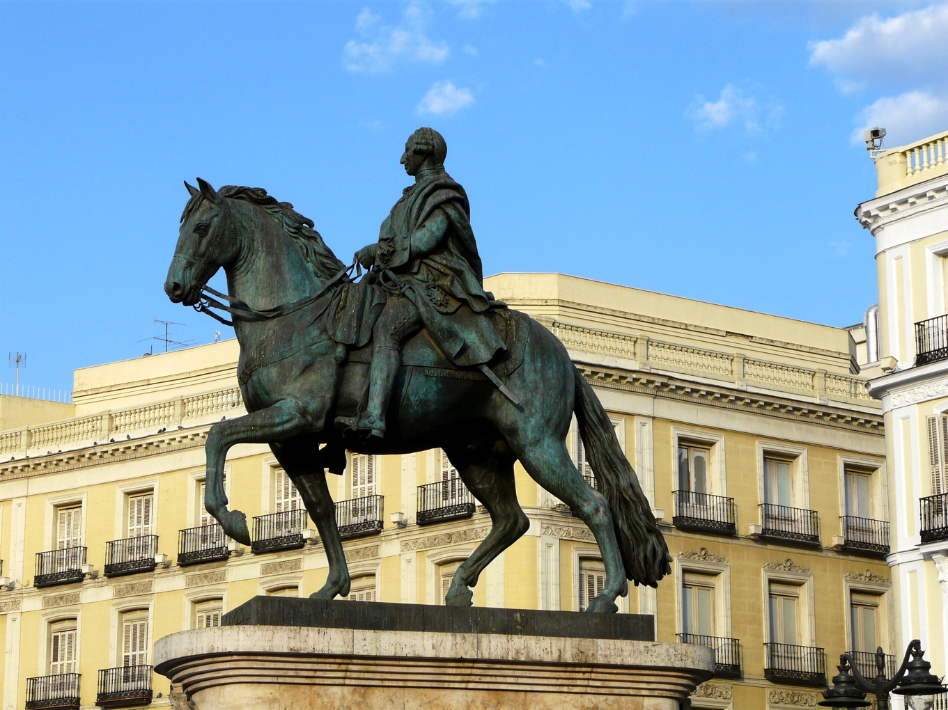 Equestrian statue of Charles lll in Madrid Spain