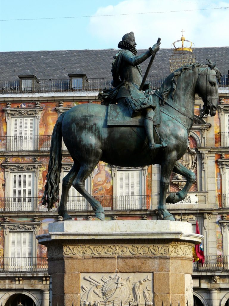 Equestrian statue of Philip III in Madrid Spain