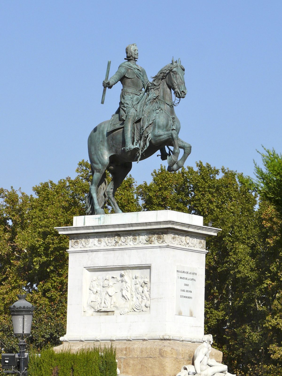 Equestrian statue of Philip IV in Madrid Spain