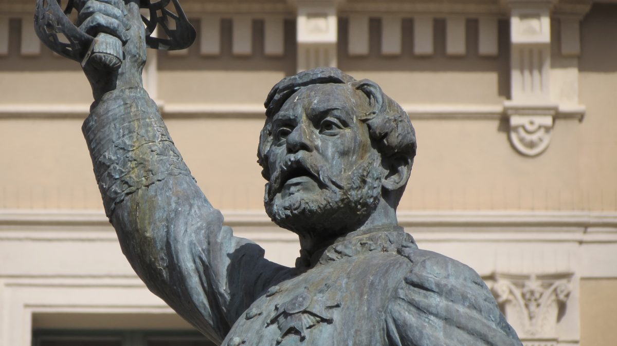 Equestrian statue of Juan Prim y Prats in Reus Spain