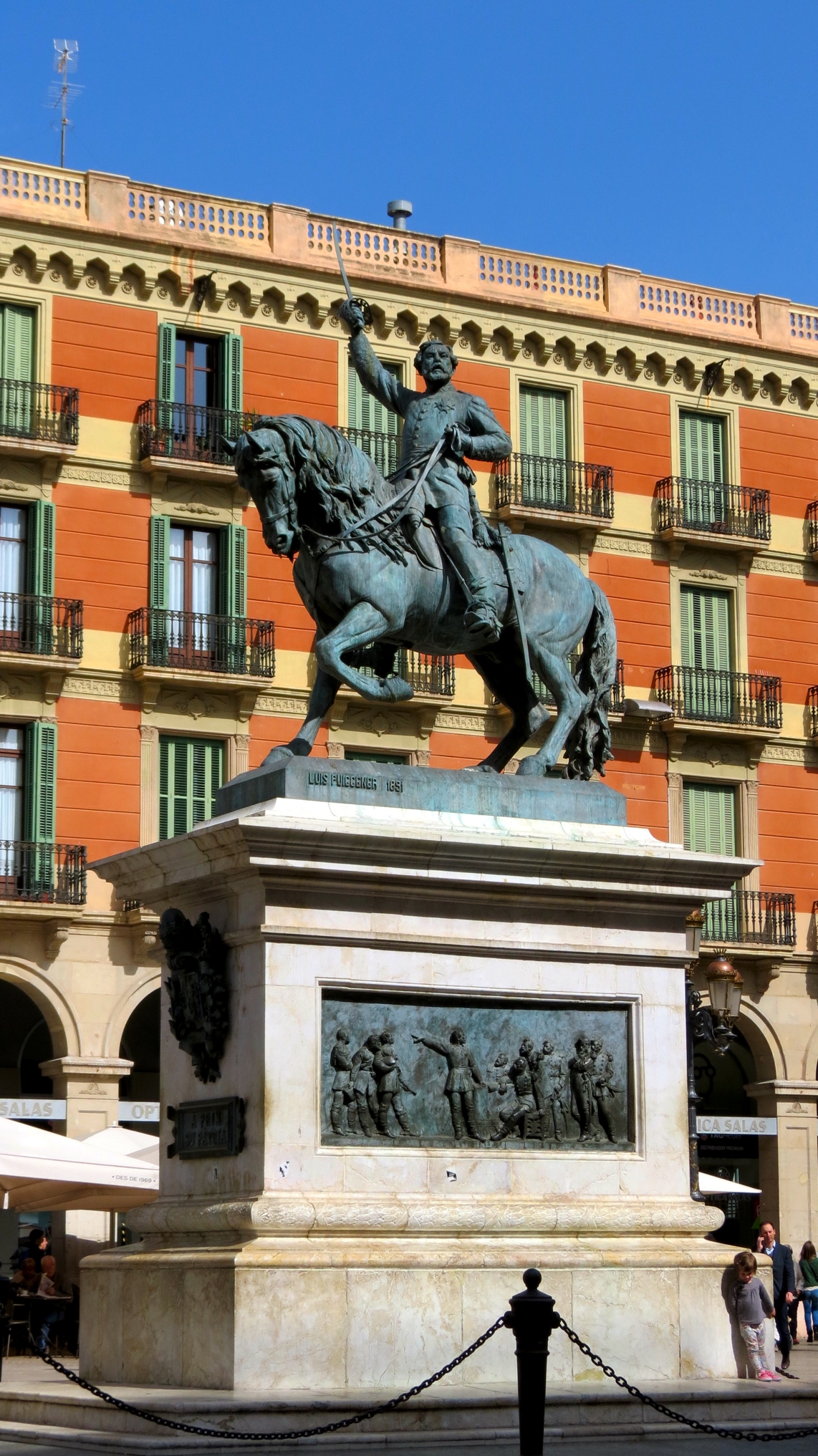 Equestrian statue of Juan Prim y Prats in Reus Spain
