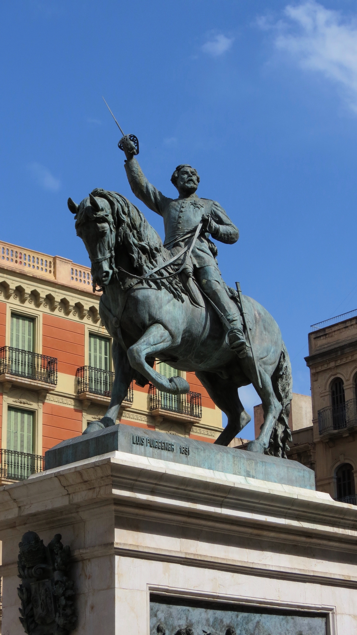 Equestrian statue of Juan Prim y Prats in Reus Spain