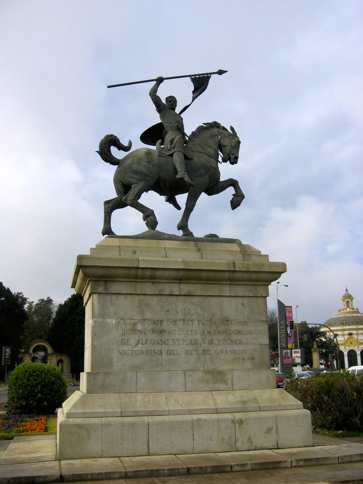 Equestrian statue of El Cid in Sevilla Spain