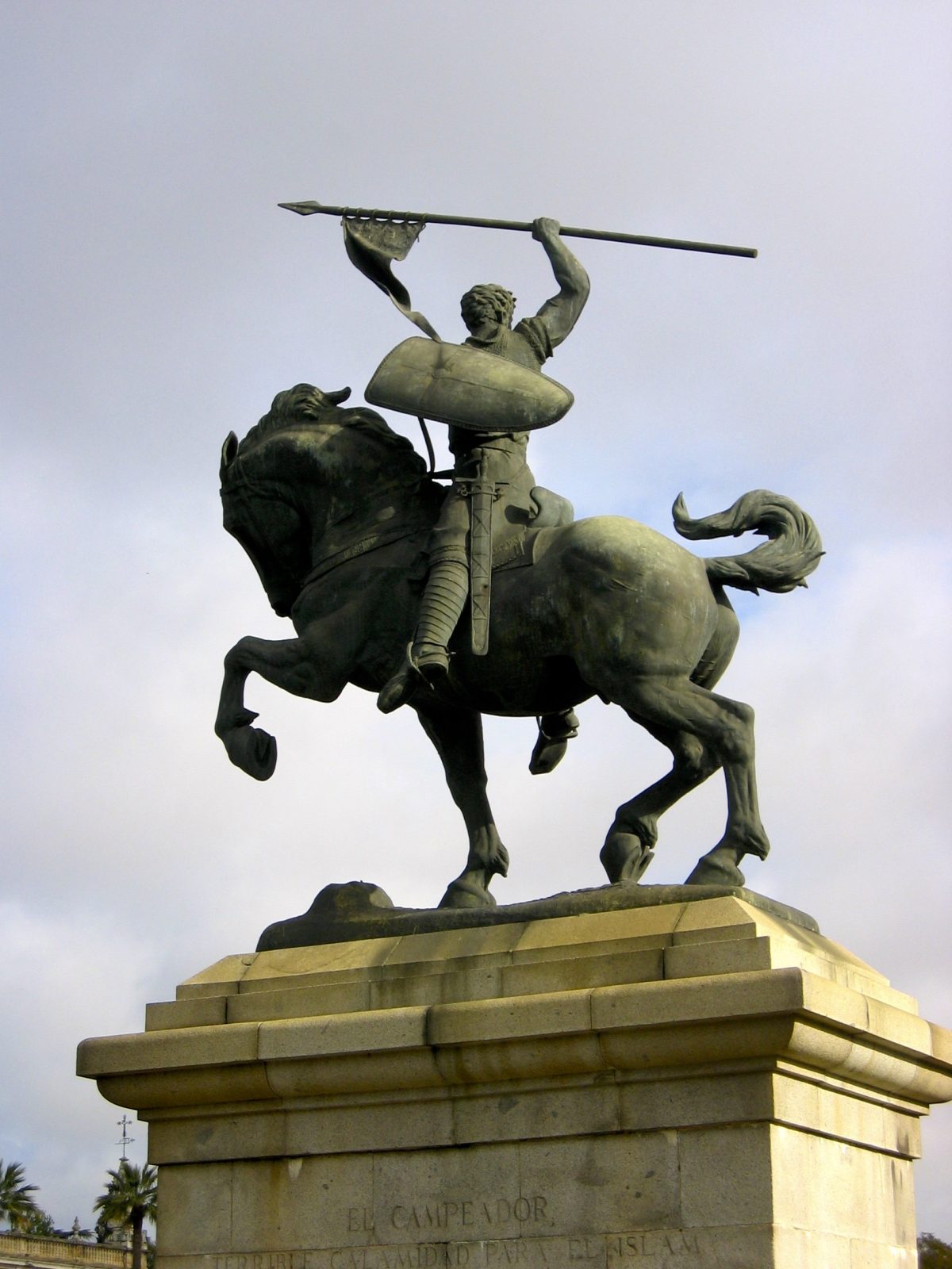 Equestrian statue of El Cid in Sevilla Spain