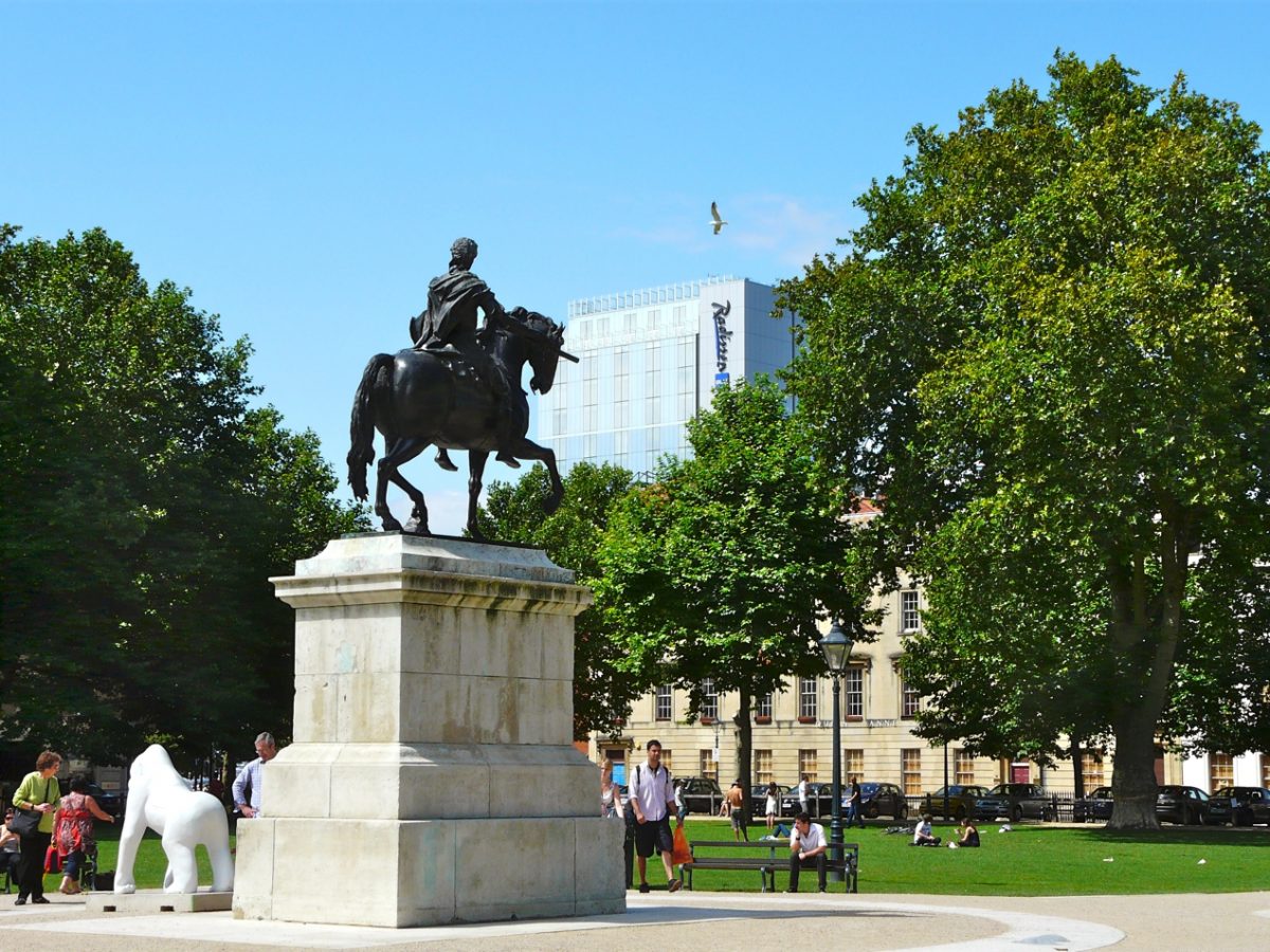 Equestrian statue of William III in Bristol UK