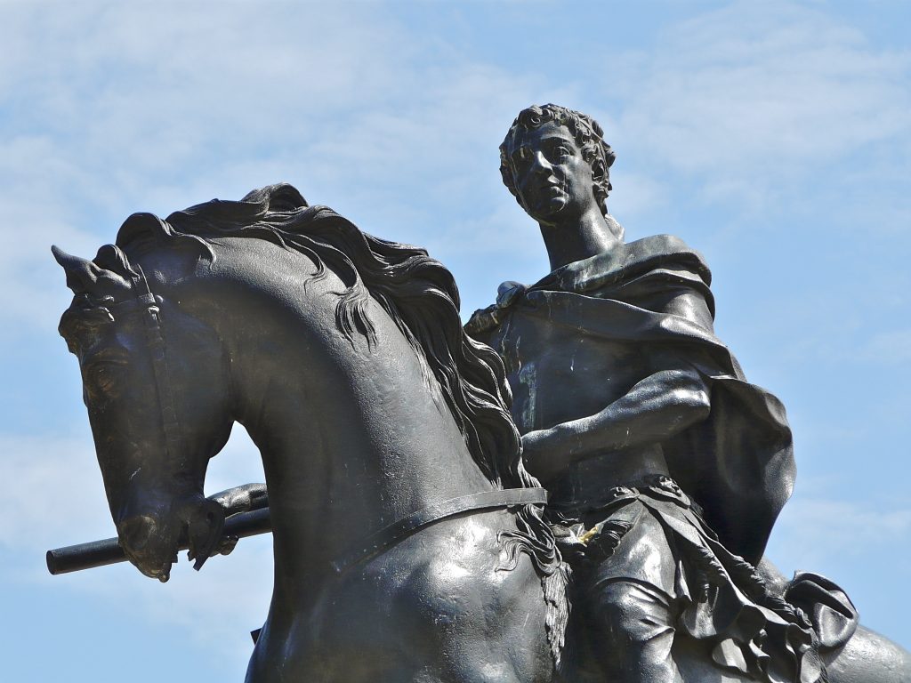 Equestrian statue of William III in Bristol UK