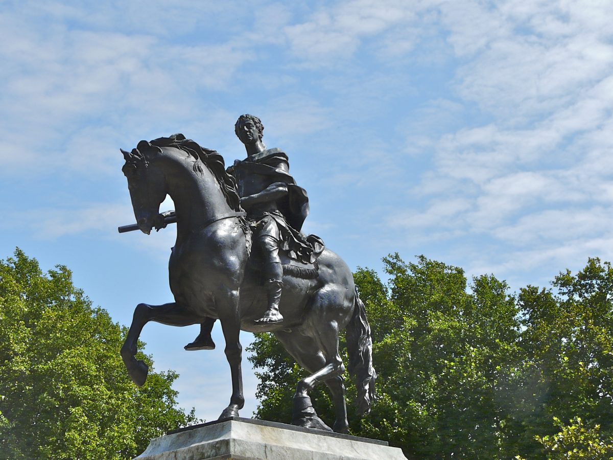 Equestrian statue of William III in Bristol UK