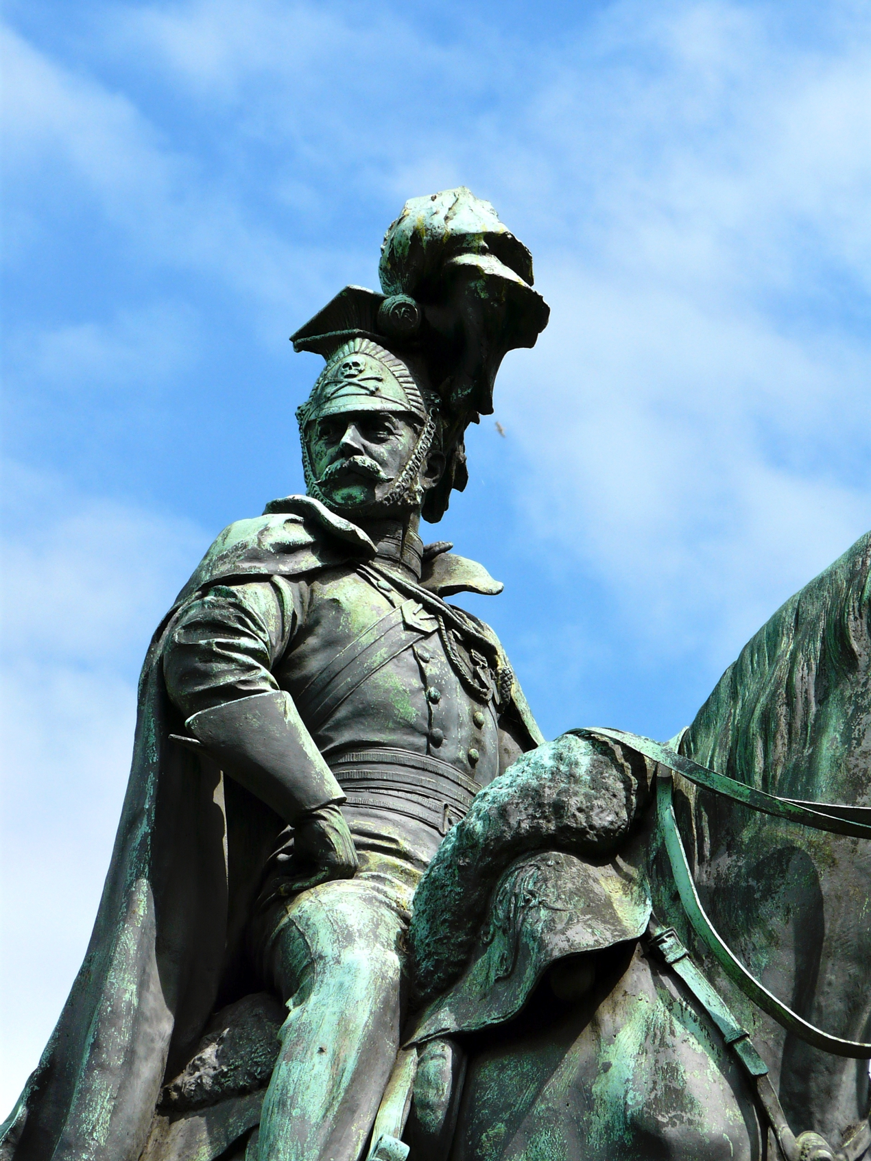 Equestrian statue of 1st Viscount of Tredegar Godfrey in Cardiff UK