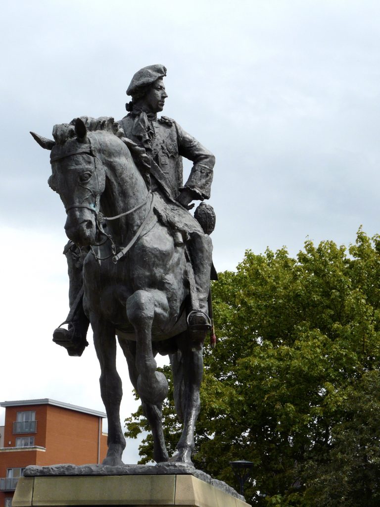 Equestrian statue of Charles Stuart in Derby UK