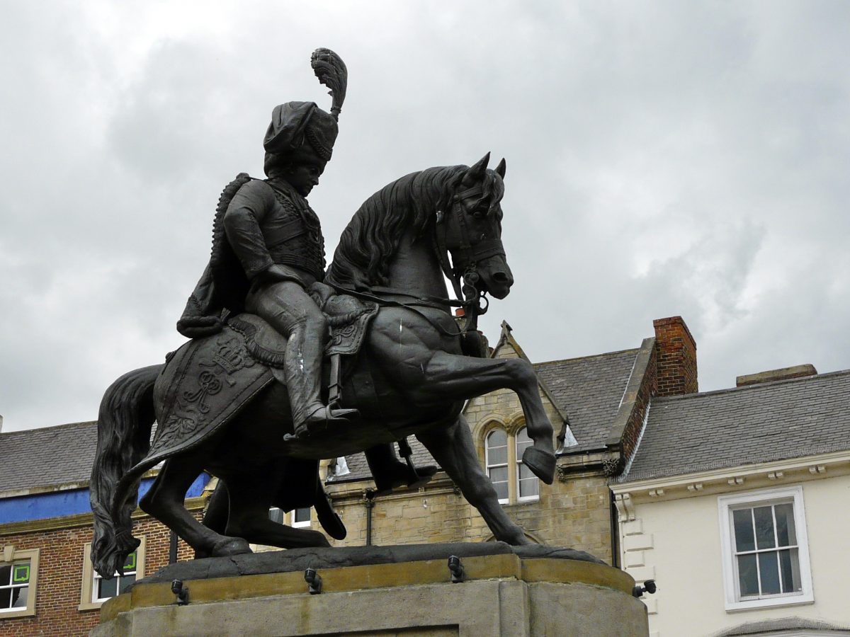 Equestrian statue of Charles William Vane in Durham UK