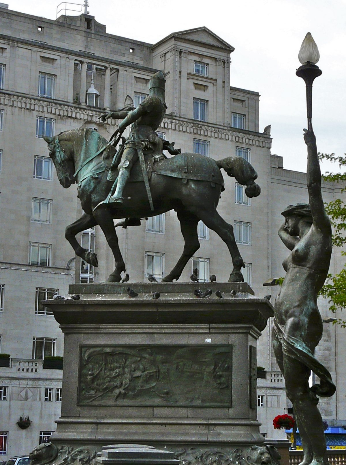 Equestrian statue of Prince of Wales Edward in Leeds UK