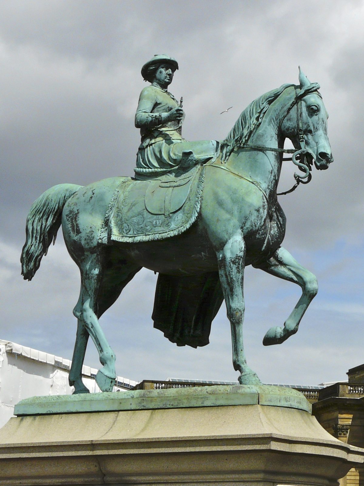 Equestrian statue of Queen Victoria in Liverpool UK