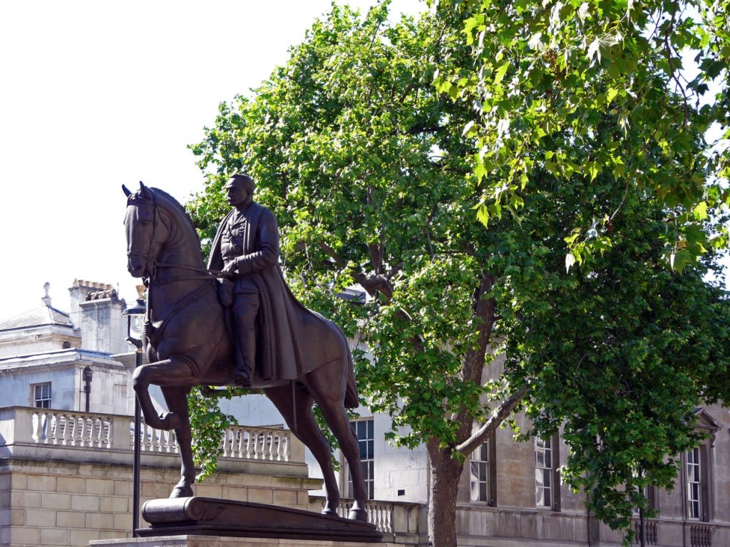 Equestrian statue of Douglas Haig in London UK