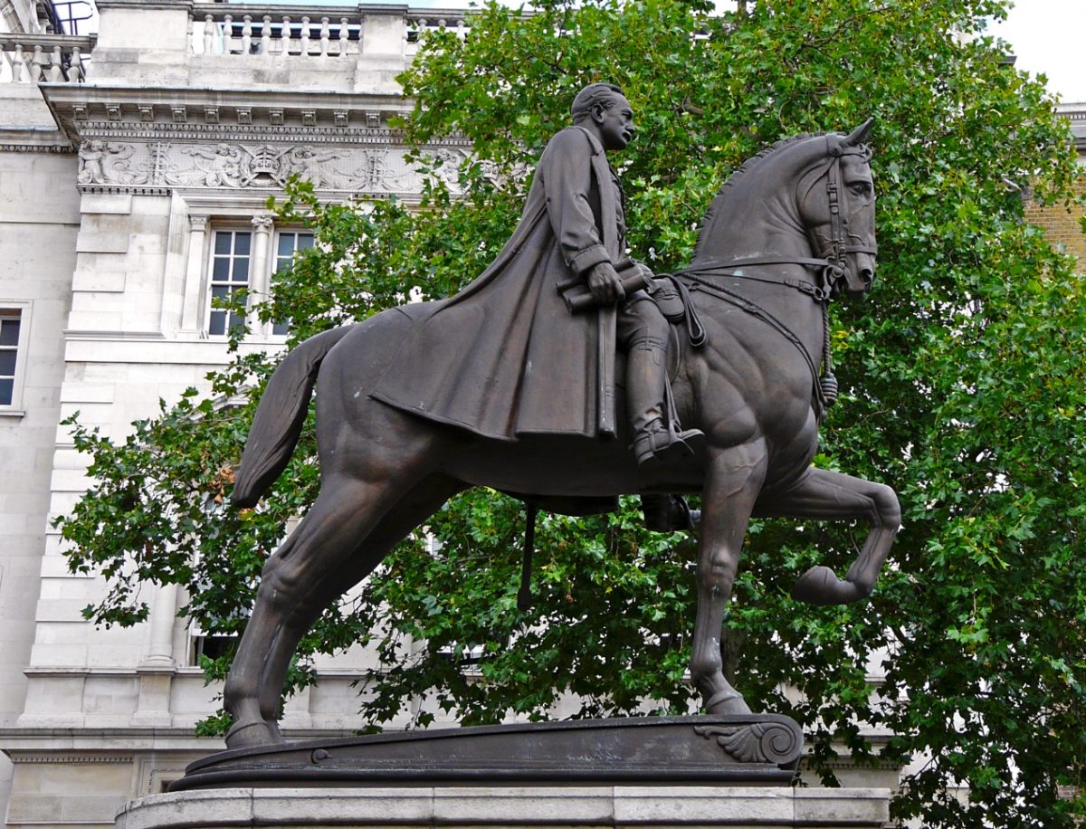 Equestrian statue of Douglas Haig in London UK