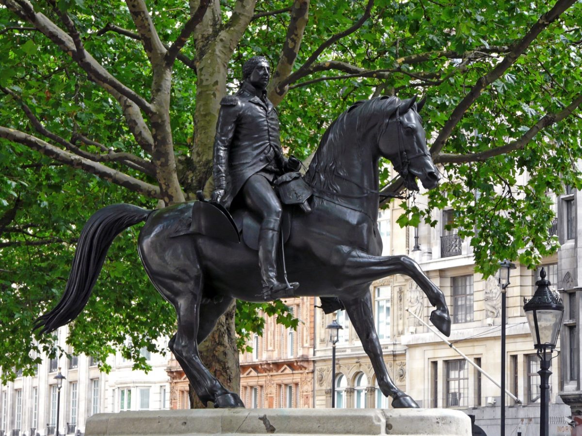Equestrian statue of George III in London UK