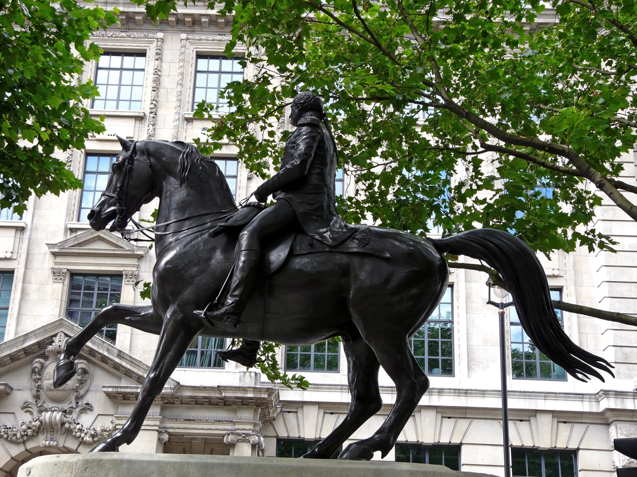 Equestrian statue of George III in London UK