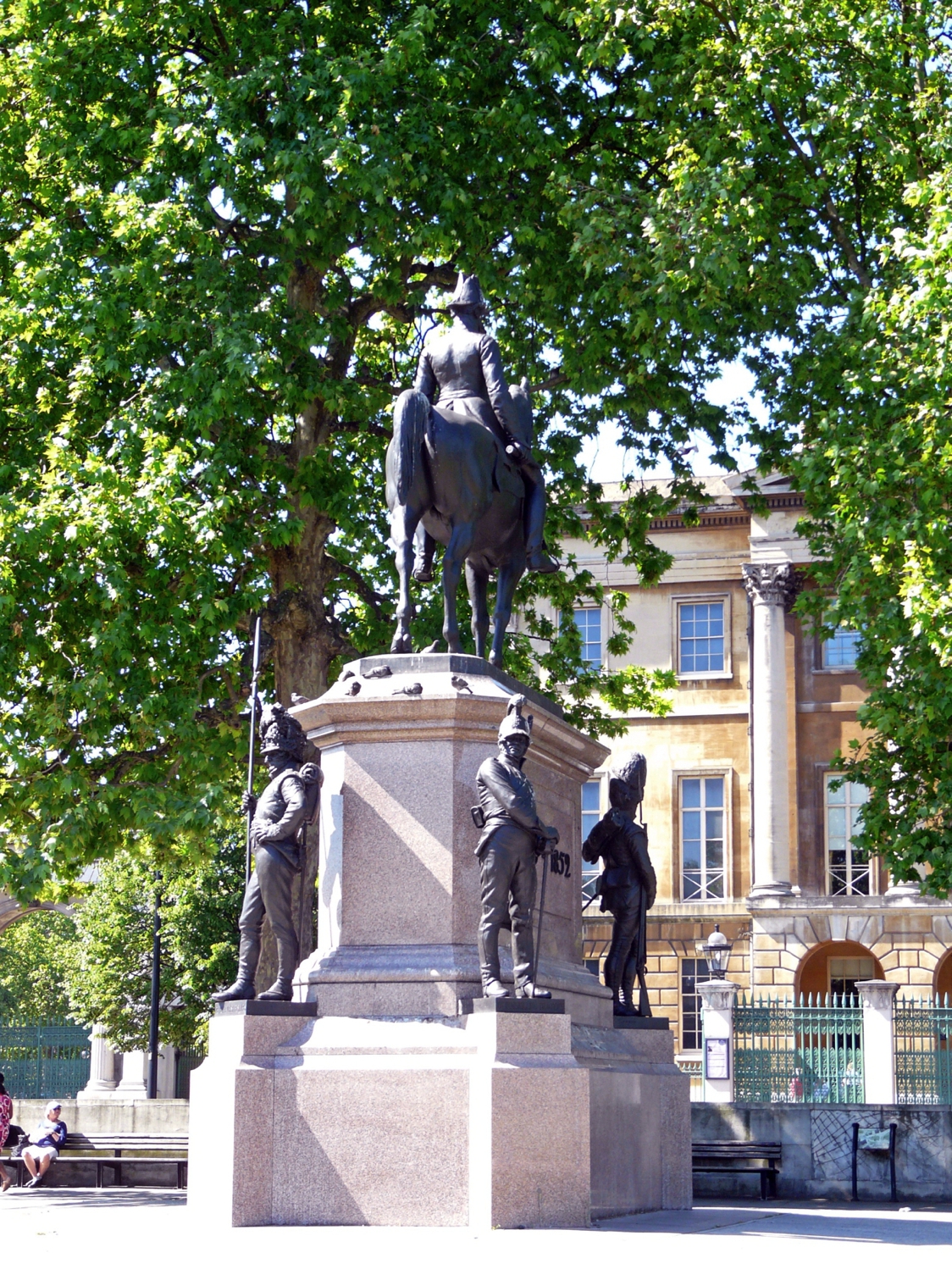 Equestrian statue of Duke of Wellington in London UK