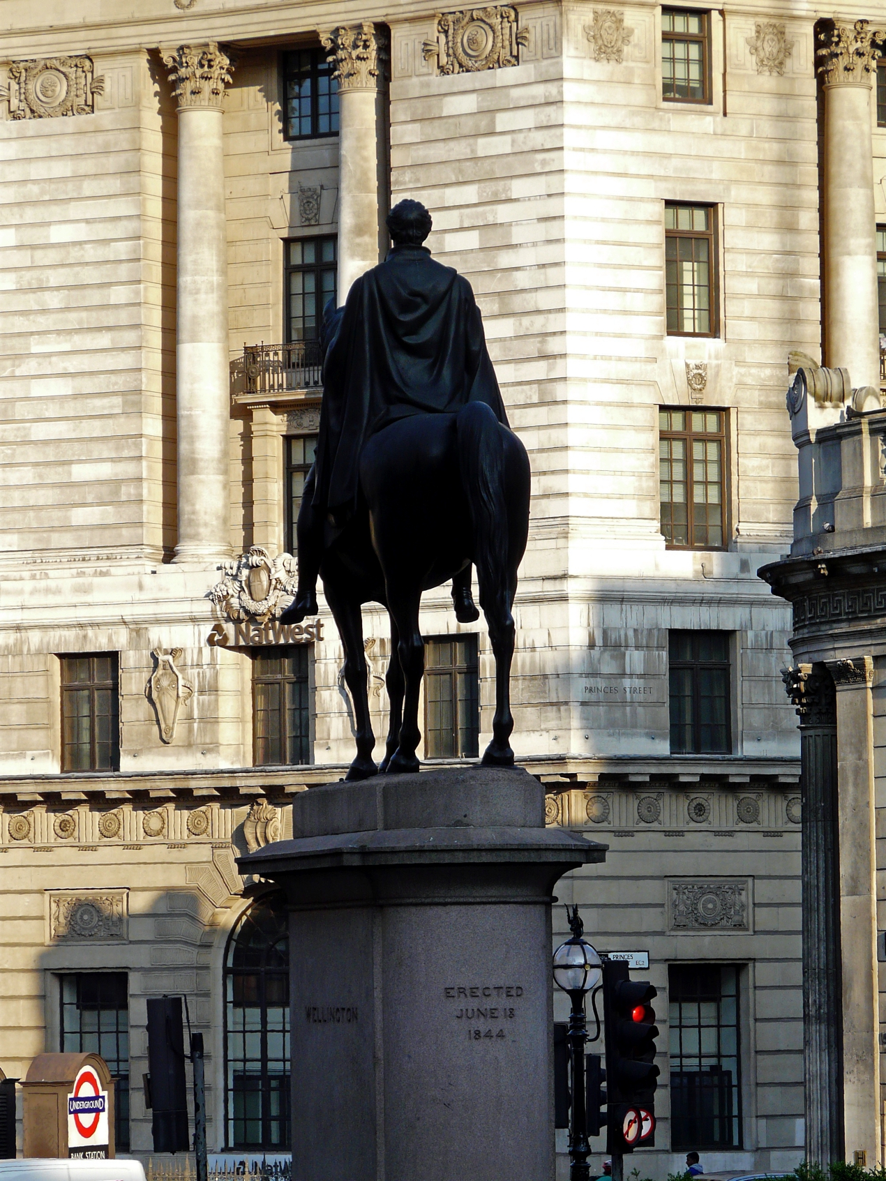 Equestrian statue of Duke of Wellington in London UK