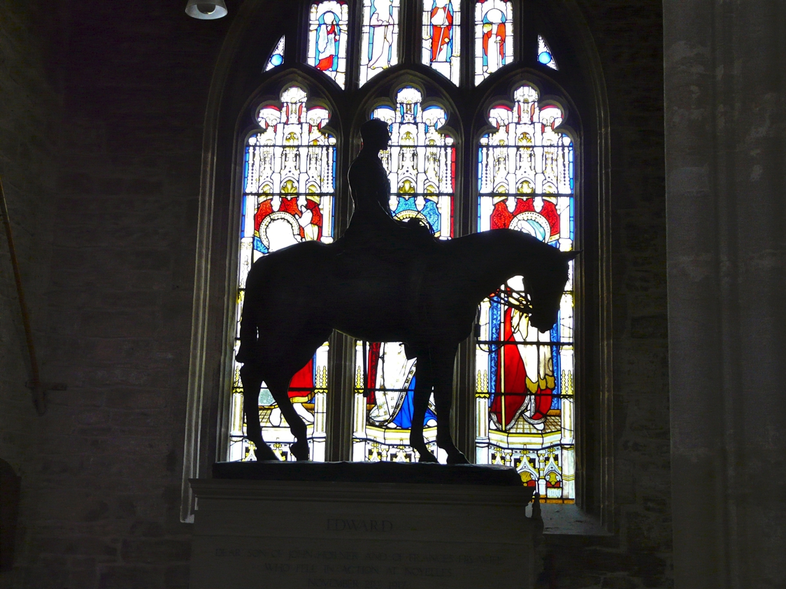 Equestrian statue of Edward Horner in Mells UK