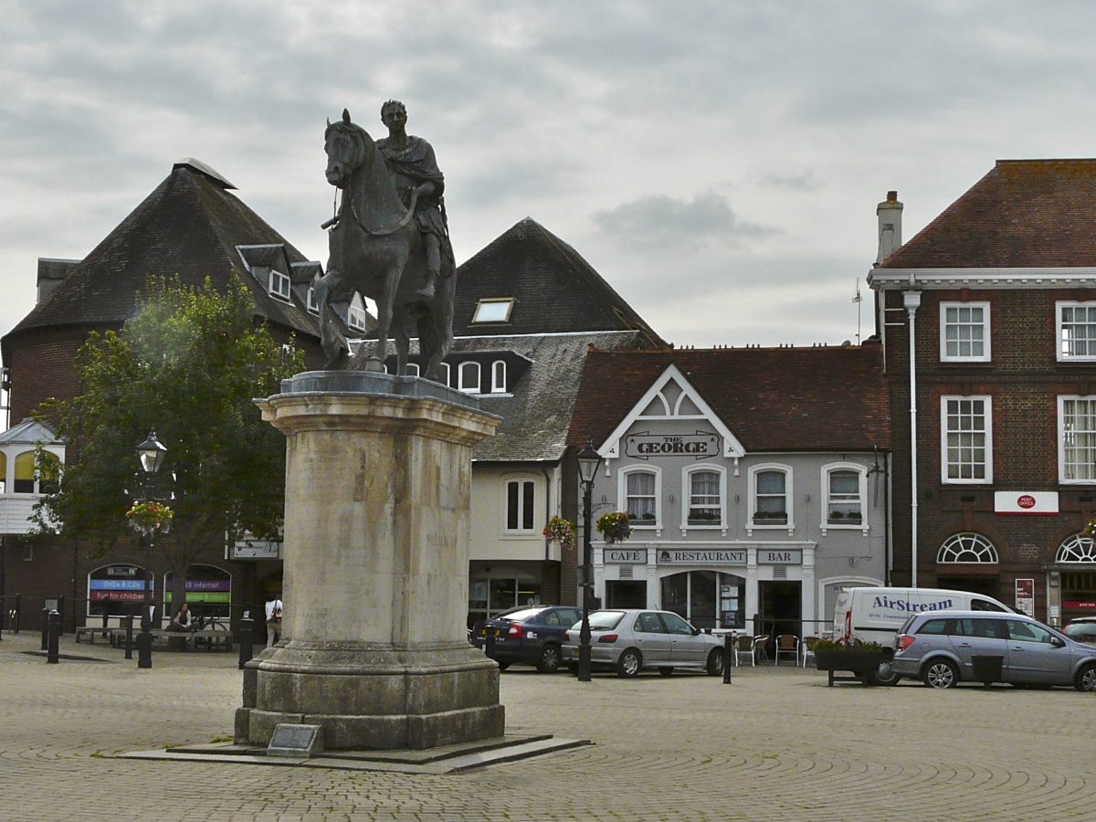 Equestrian statue of William III in Petersfield UK