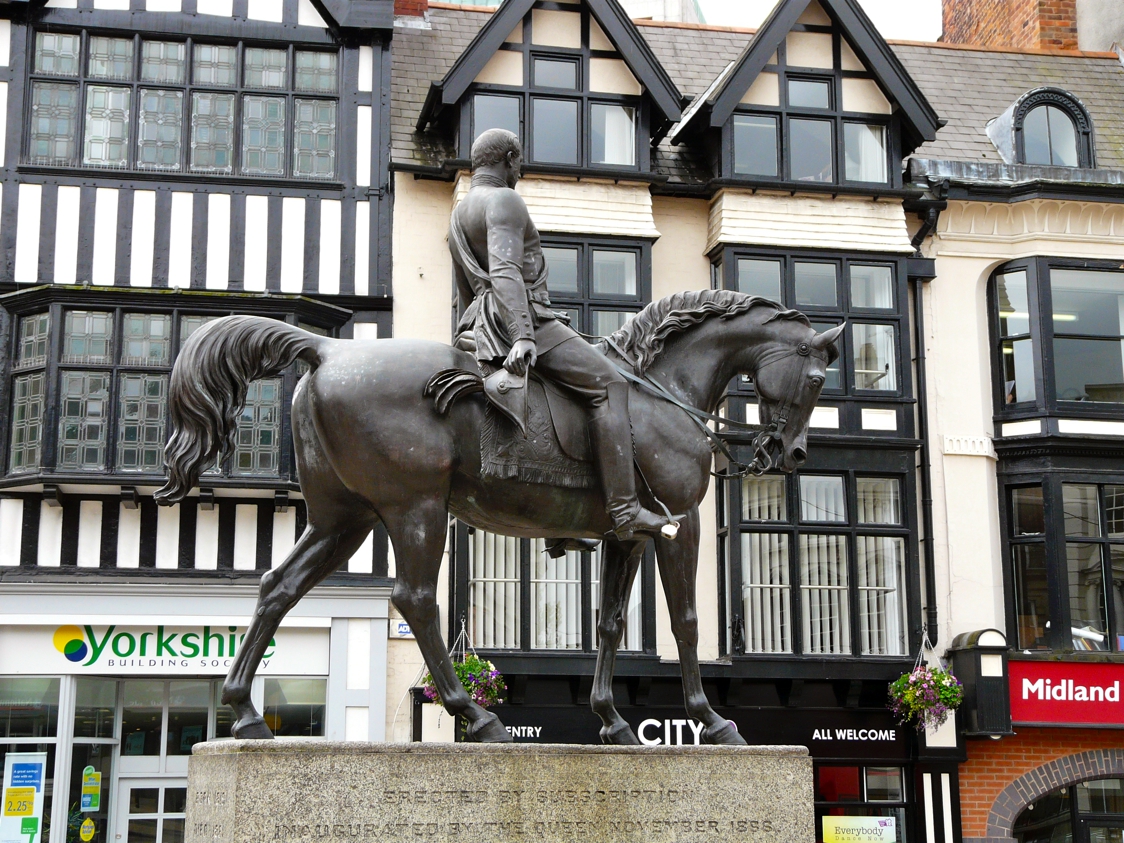 Equestrian statue of Prince consort Albert in Wolverhampton UK