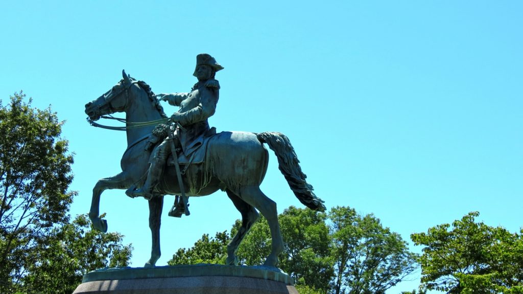 Equestrian statue of Israel Putnam in CT Brooklyn US