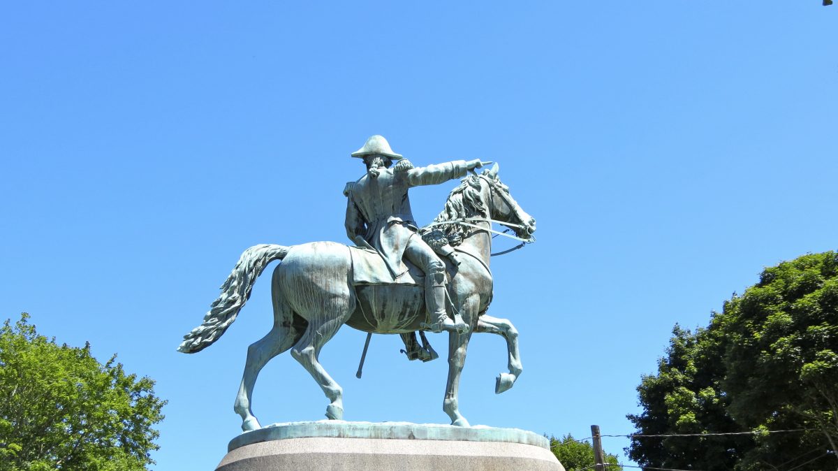 Equestrian statue of Israel Putnam in CT Brooklyn US