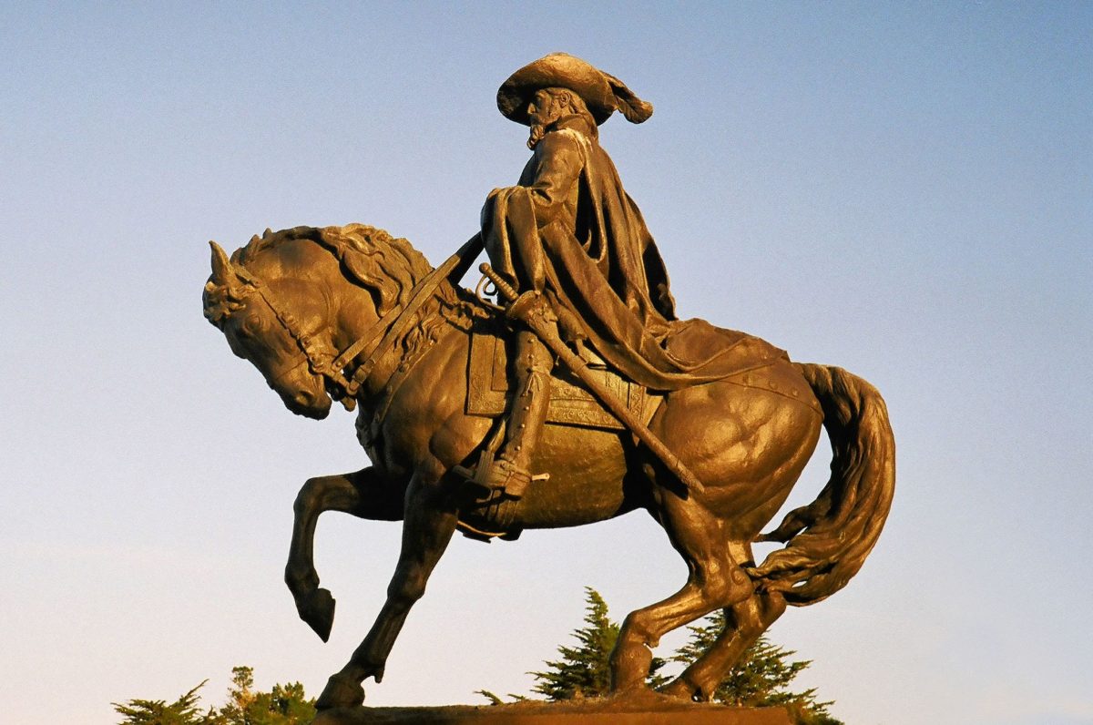 Equestrian statue of Juan Bautista de Anza in CA San Francisco US