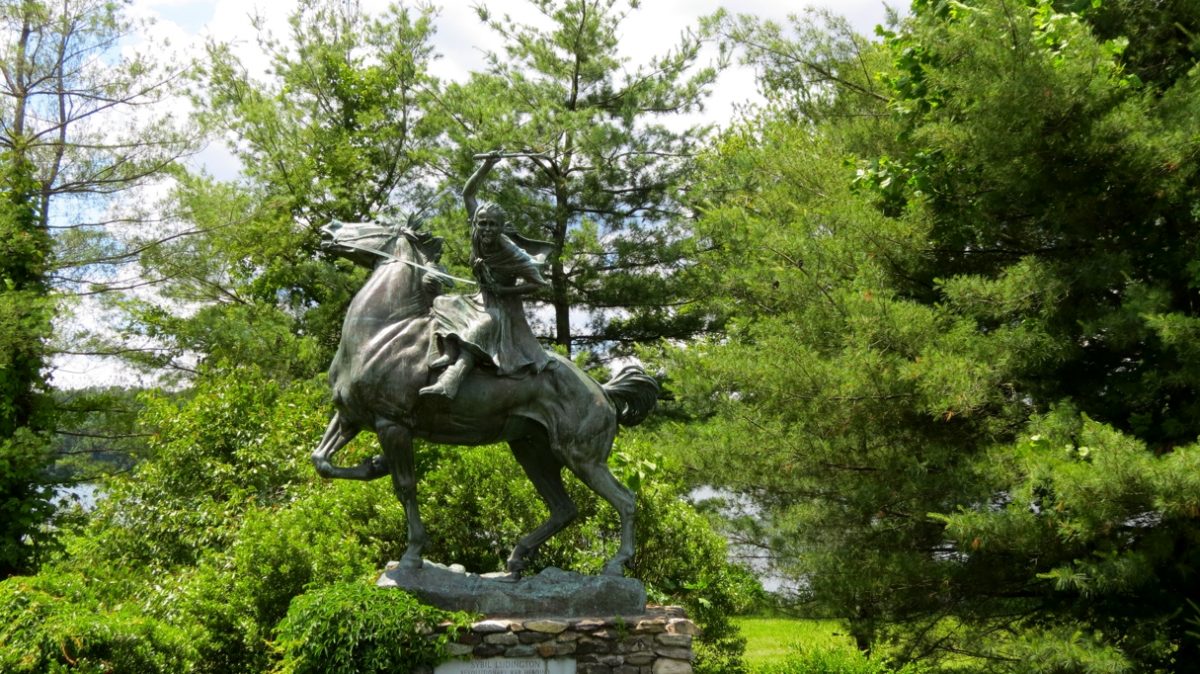 Equestrian statue of Sybil Ludington in NY Carmel US