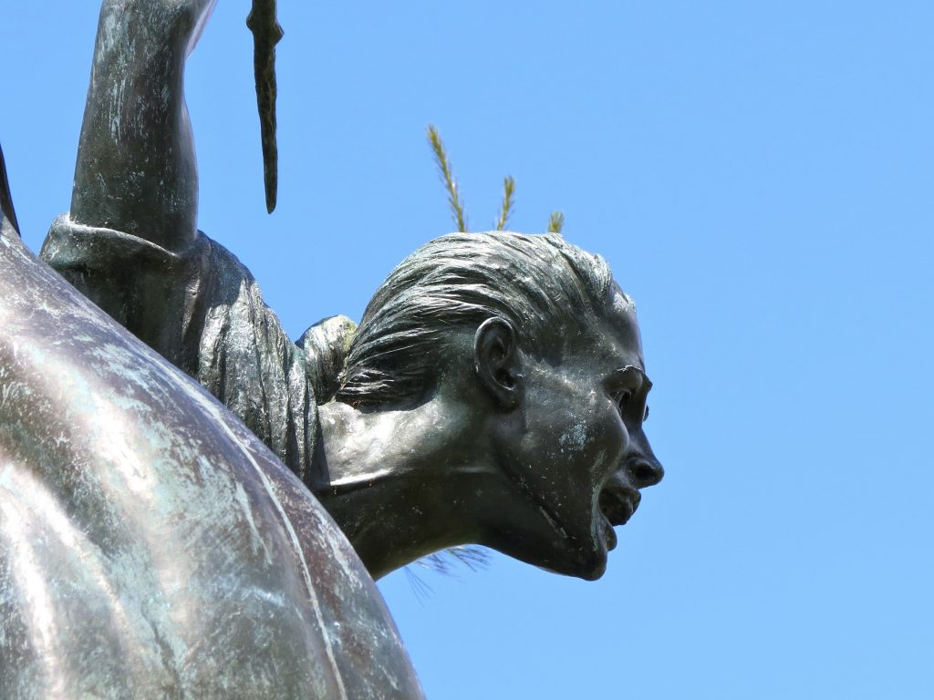 Equestrian statue of Sybil Ludington in NY Carmel US