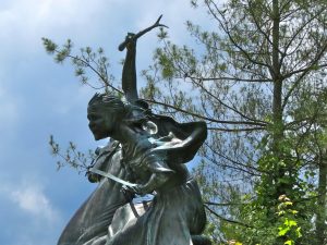 Equestrian statue of Sybil Ludington in NY Carmel US