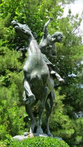 Equestrian statue of Sybil Ludington in NY Carmel US