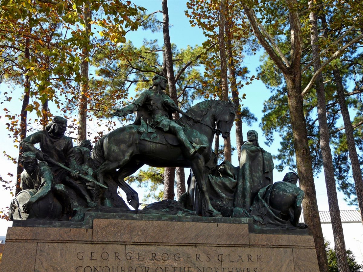 Equestrian statue of George Rogers Clark in VA Charlottesville US