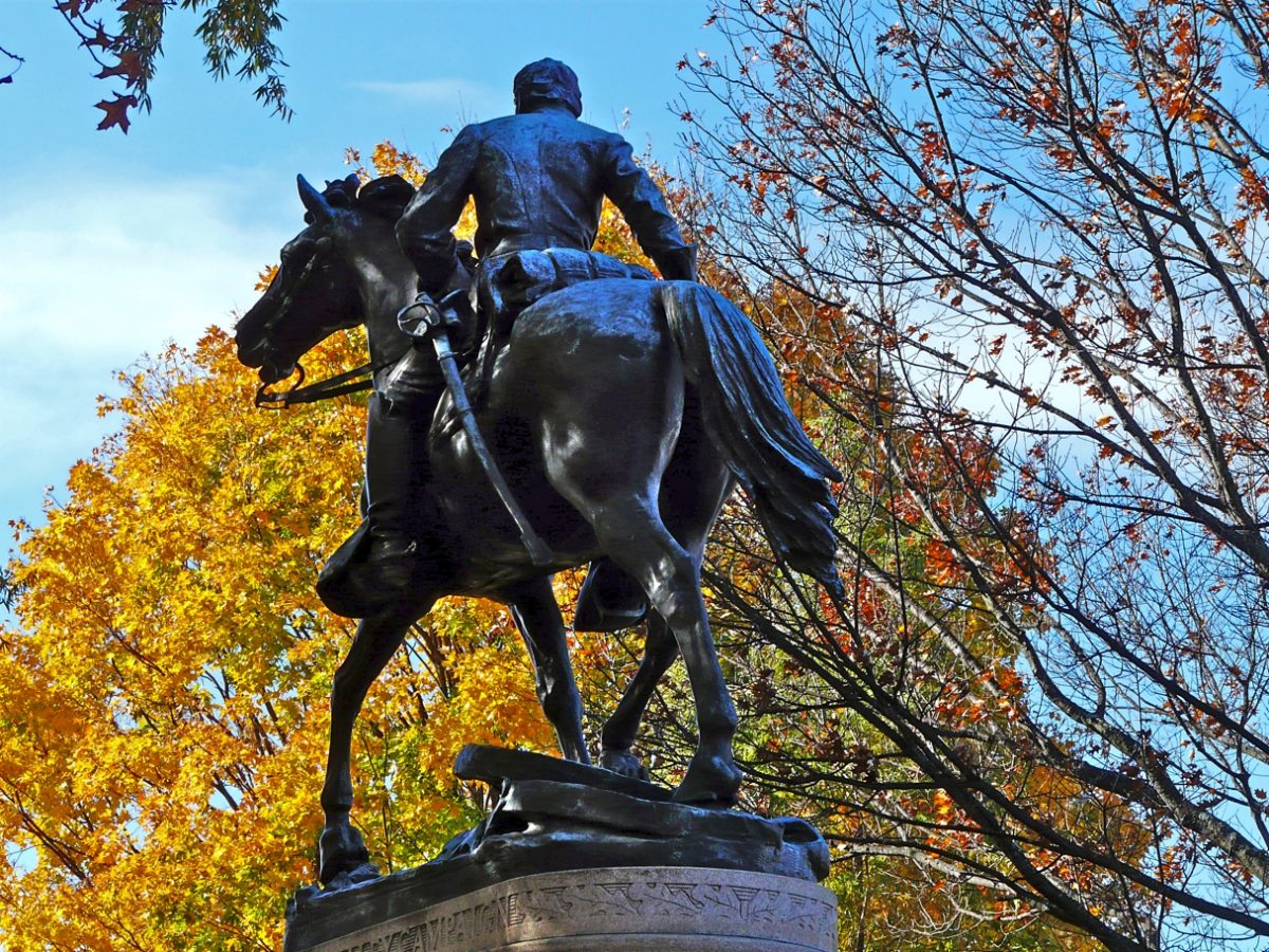 Equestrian statue of Thomas Jonathan Jackson in VA Charlottesville US