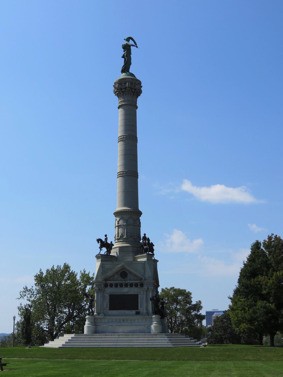 Equestrian statue of Samuel Ryan Curtis in IA Des Moines US
