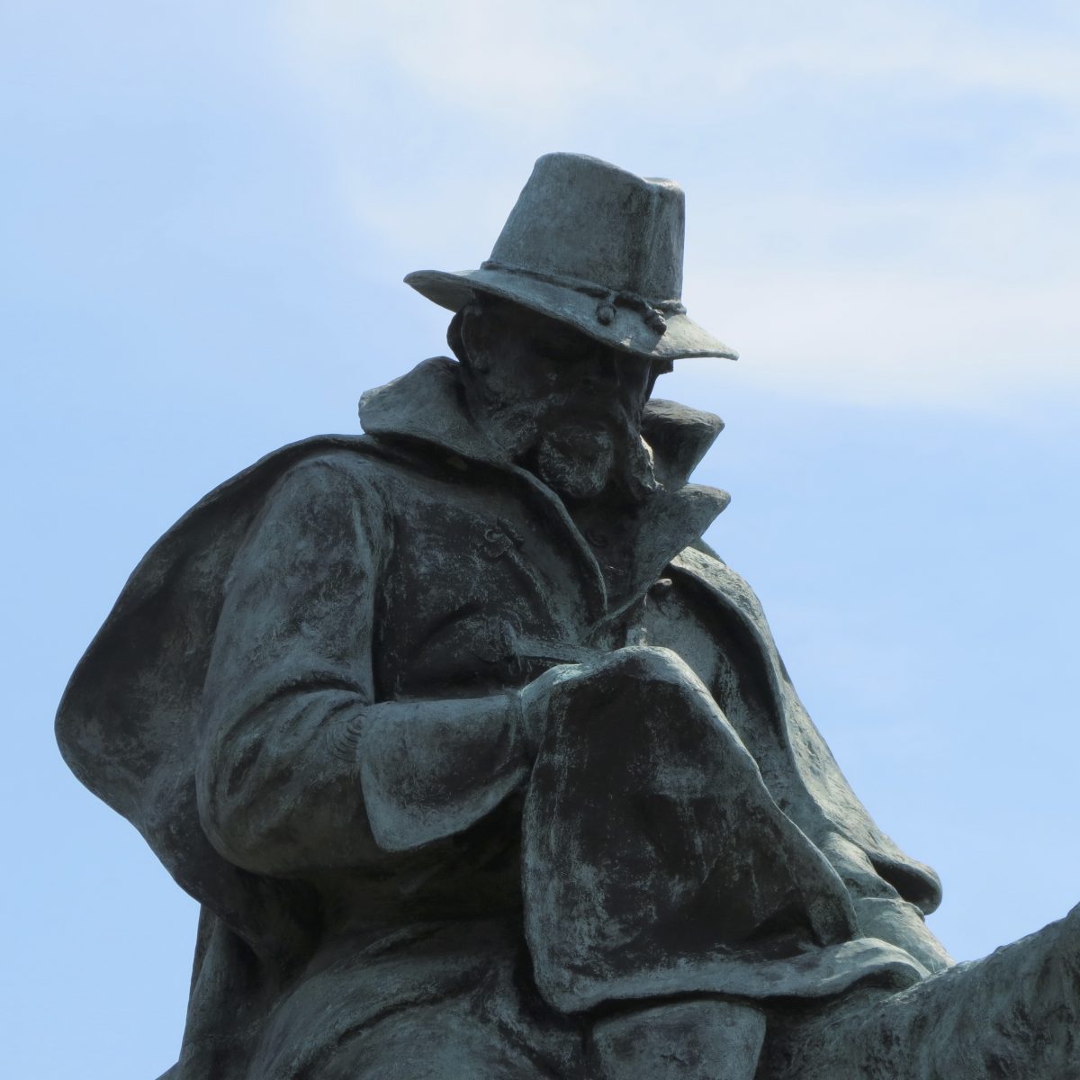 Equestrian statue of Alpheus Starkey Williams in MI Detroit US