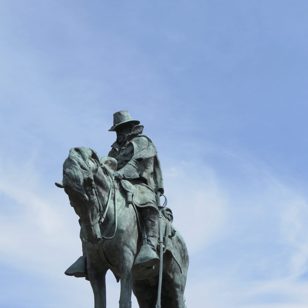 Equestrian statue of Alpheus Starkey Williams in MI Detroit US