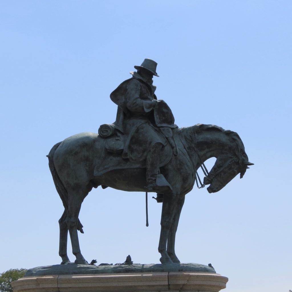 Equestrian statue of Alpheus Starkey Williams in MI Detroit US