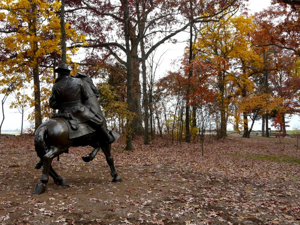 Equestrian statue of James Longstreet in PA Gettysburg US