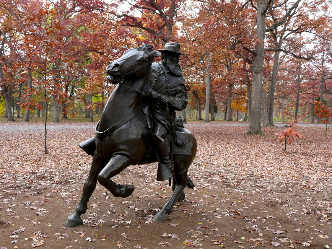 Equestrian statue of James Longstreet in PA Gettysburg US