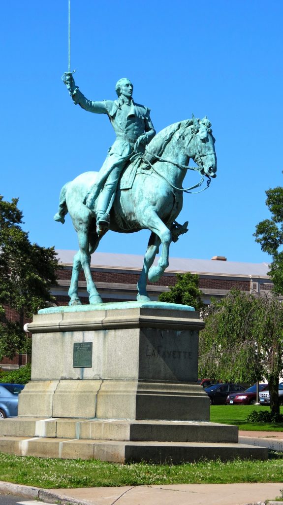 Equestrian statue of Lafayette in CT Hartford US