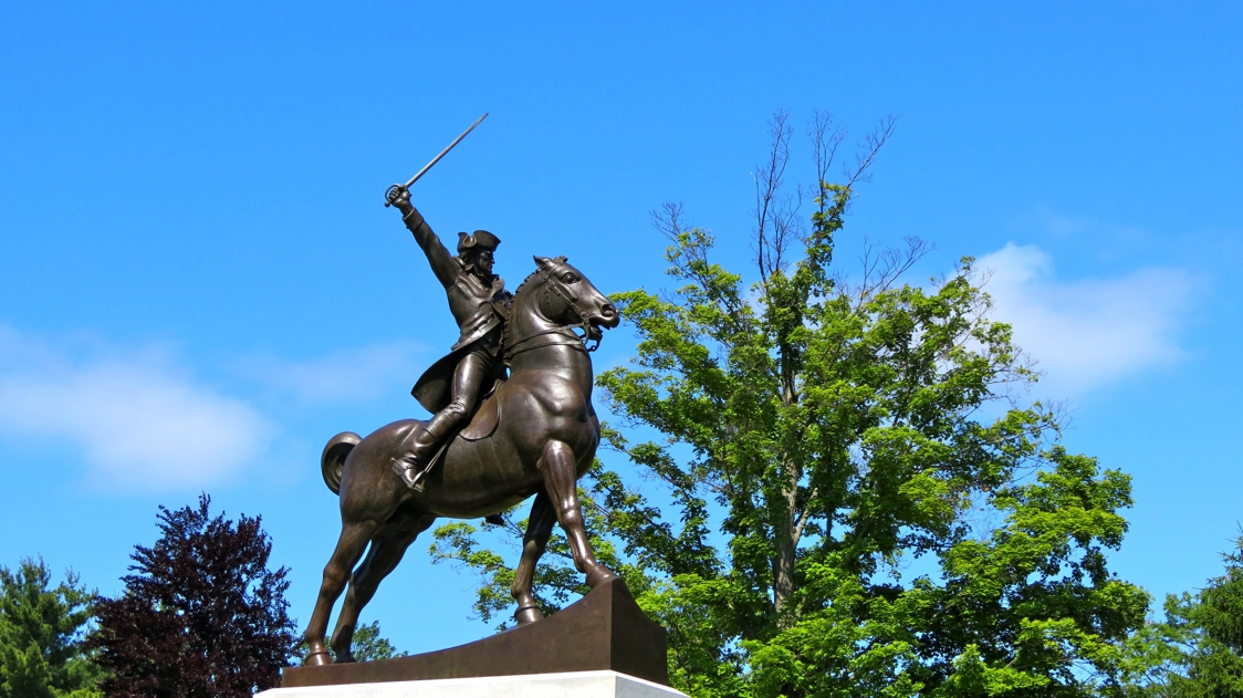 Equestrian statue of John Stark in NH Manchester US